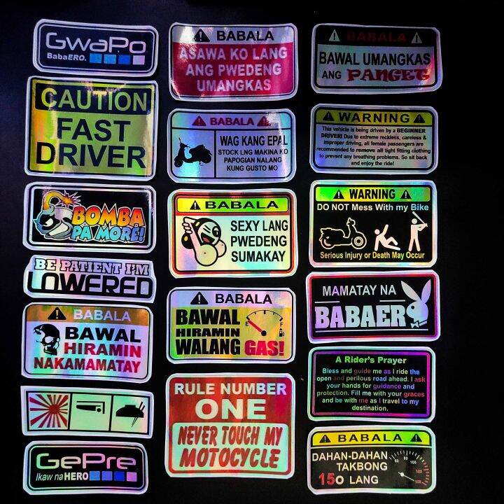 Hologram Motorcycle Car Sticker Helmet Visor Decals PART XII Babala ...