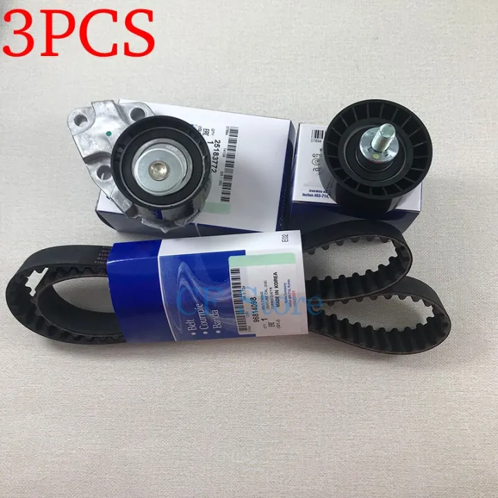 เดิม3ชิ้น/1เซ็ตเครื่องยนต์เข็มขัดเวลาชุด Tensioner สำหรับเชฟโรเลตอาวีโอ ...