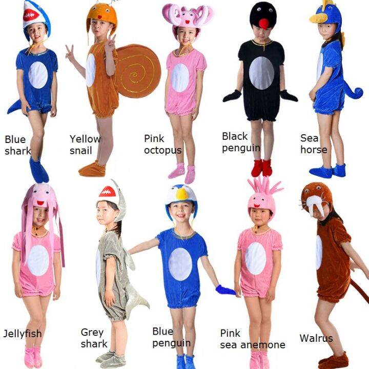 3-14 Years Kids Unisex Ocean Animal Cosplay Costume Shark Octopus Sea ...