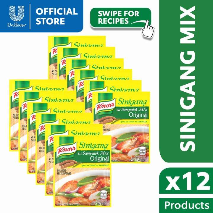 Knorr Sinigang sa Sampalok Mix Tamarind Soup Original Made with Real Tamarind 22g Pack of 12 ...