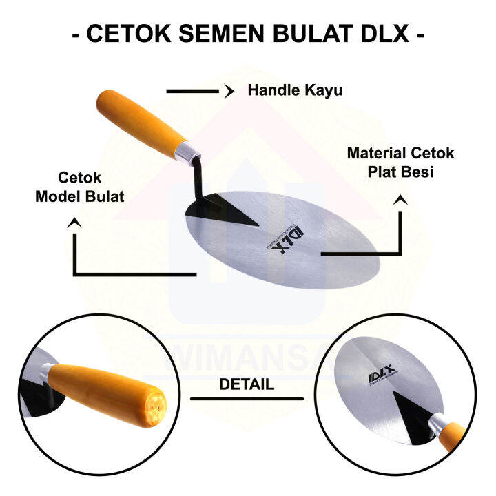 CETOK SEMEN BULAT DLX 7 INCH - HANDLE KAYU | Lazada Indonesia