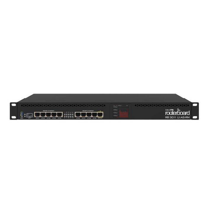 Mikrotik RB3011 RouterBoard RouterOS L5 1U Rackmount 10-Port Gigabit ...