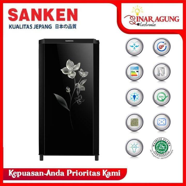 SANKEN KULKAS 1 PINTU 160 LTR SK-V161F-BK / SK-V 173F BK - BLACK | Lazada Indonesia