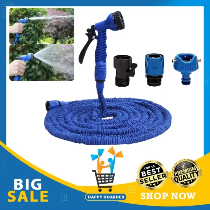 Magic Hose 50FT Expandable Flexible Plastic Blue Hose With Spray Gun ...