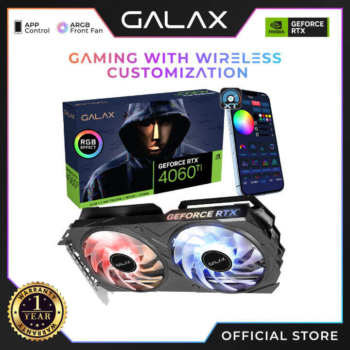 GALAX GeForce RTX™4060Ti EX 1Click OC, Xtreme Tuner 8GB, DDR6, 128Bit ...