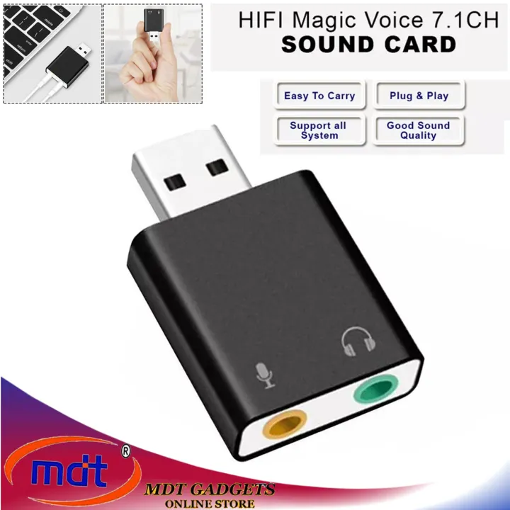 7.1-Channel Aluminum Alloy Usb Sound Card Computer External Sound Card ...