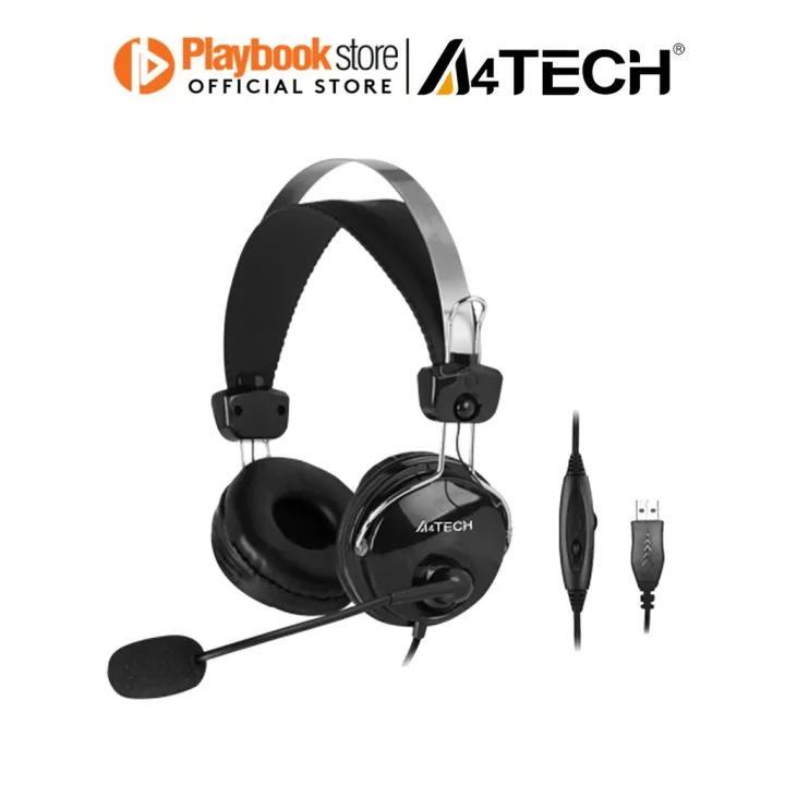 A4Tech HU-7P ComfortFit Stereo USB Headset (Black) | Lazada PH