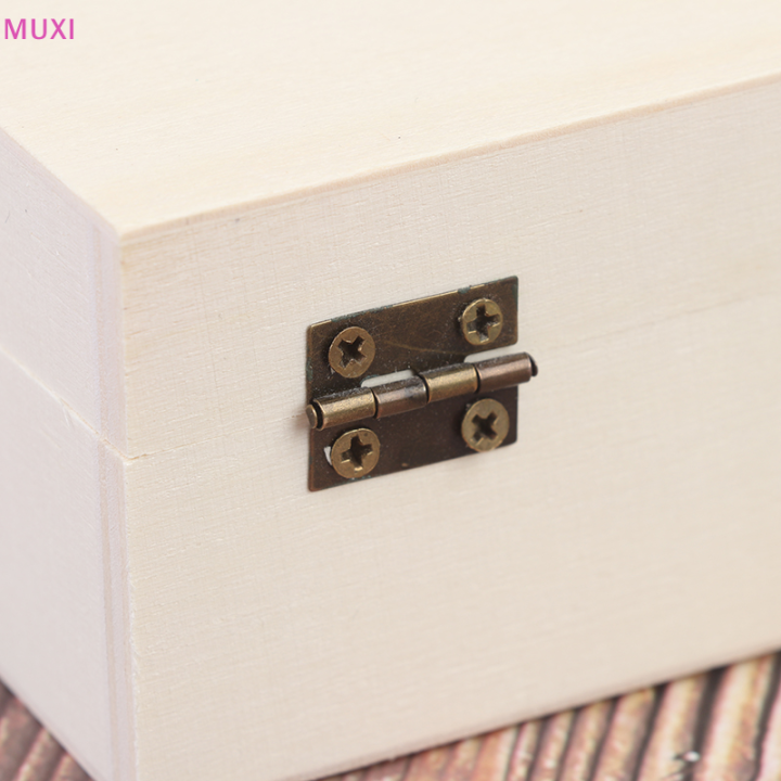 💖【HOT SALE】MUXI Home Storage BOX ไม้ธรรมชาติพร้อมฝาปิดสีทองล็อค ...