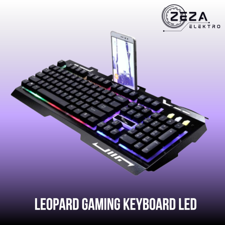 Leopard Gaming Keyboard LED keyboard komputer keyboard mouse 1 paket ...