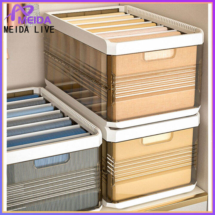 MEIDA กล่องเก็บของ กล่องใสพลาสติก Storage Box Wardrobe Layered Basket ...