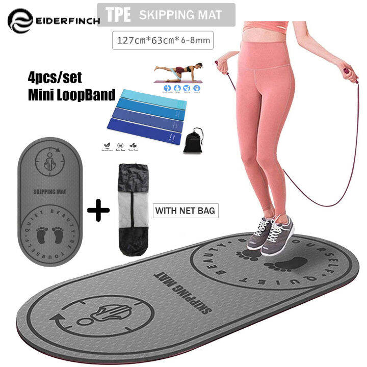 8mm Non Slip TPE Skipping Mat Sports Training Fitness WITH NET BAG ...