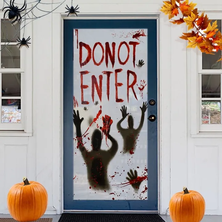 ECOCOKU Reusable Removable DIY Door Posters Horror Handprint Help ...