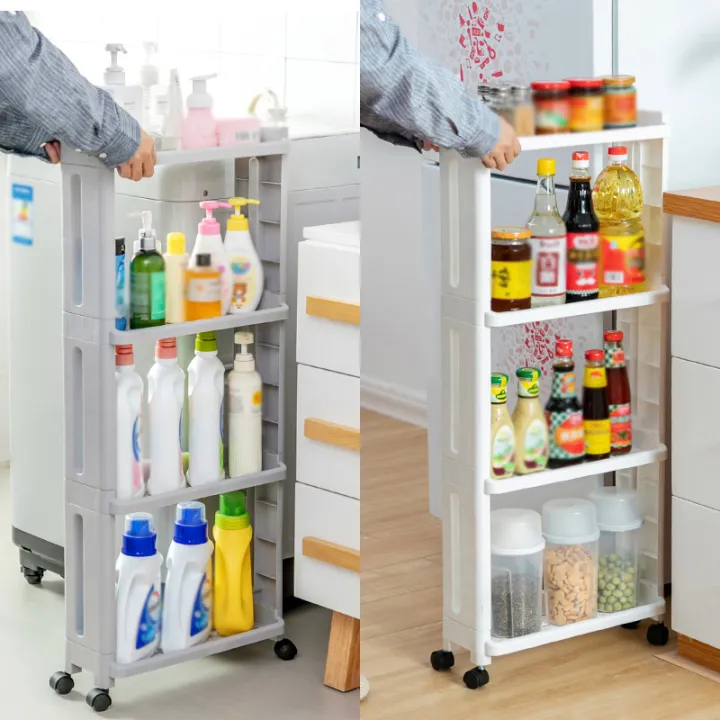 234 Layers Movable Gap Storage Rack Slim Slide Organizers Shelf Tower ...