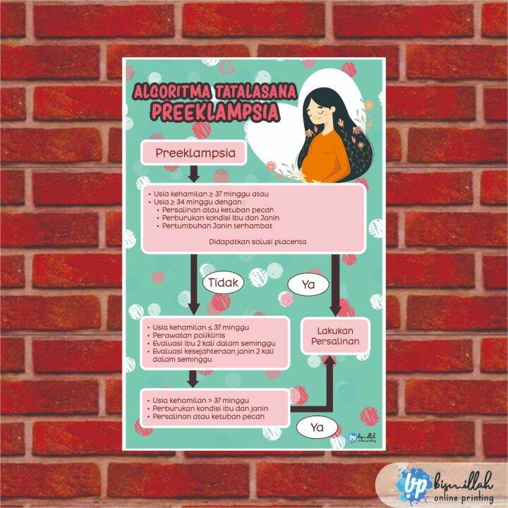 Poster Kebidanan Algoritma Tatalaksana Preeklampsia | Lazada Indonesia