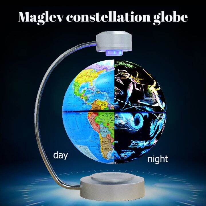 8 Inch Maglev Globe Self Rotating World Maps English Levitating Globus ...