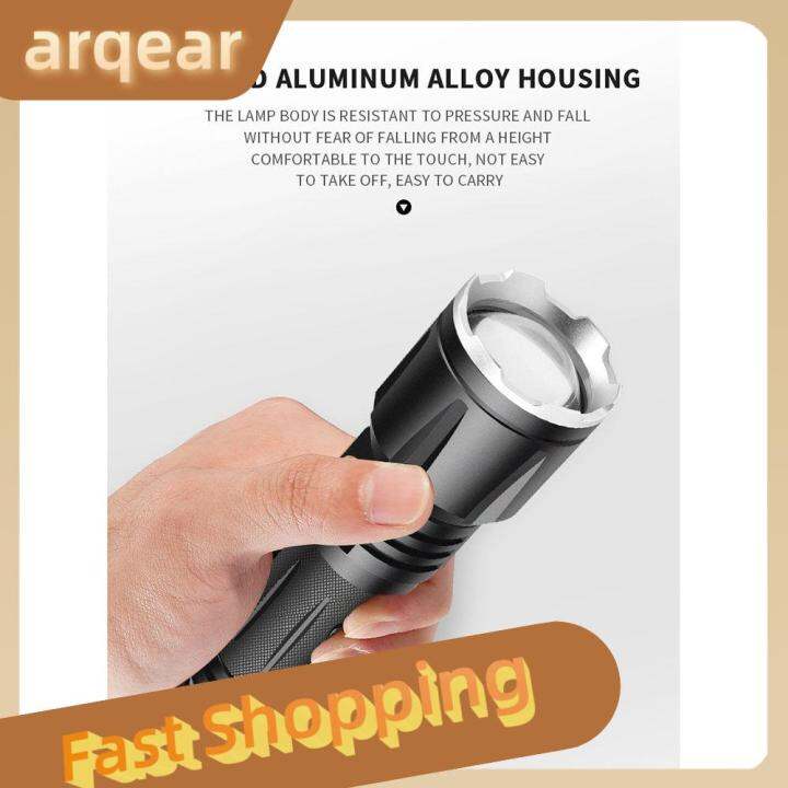 ARQEAR529453 Type-C Rechargeable Ultra Bright Strong Light Focus Power Bank LED Flashlight ...