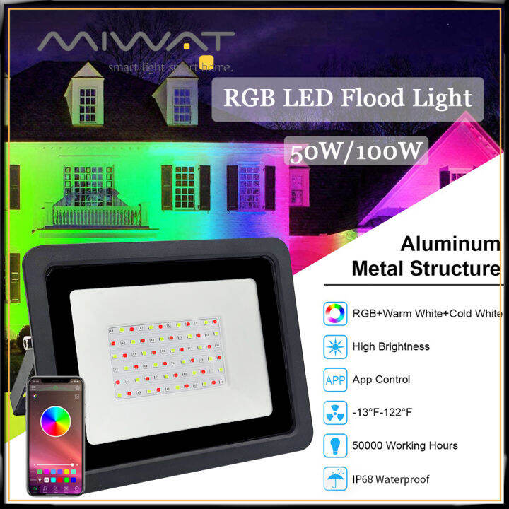 MIWAT 50W 100W LED Flood Light Outdoor Color Changing RGB Led Stage ...
