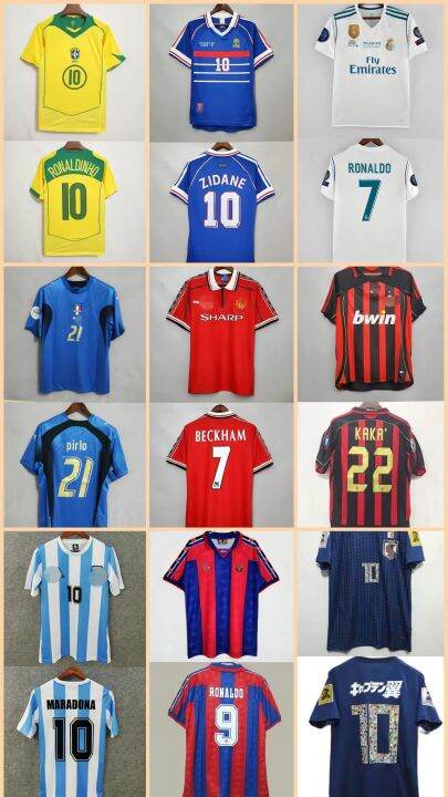 Classic World Cup vintage national team star jersey Okocha 10 Beckham 7 ...