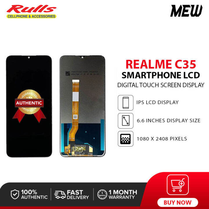 Smartphone LCD for Realme C35 Digital Touch Screen Display Frame Assembly for Replacement and ...
