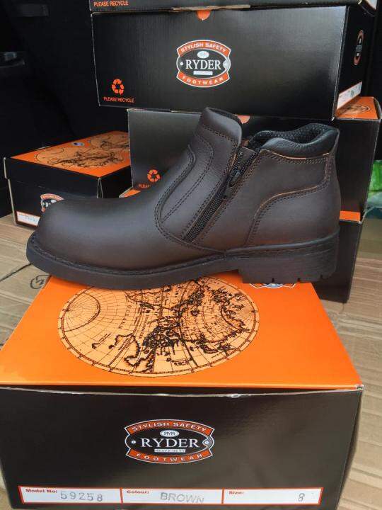 RYDER MID CUT DUAL ZIPPER SAFETY SHOES RY258 | Lazada