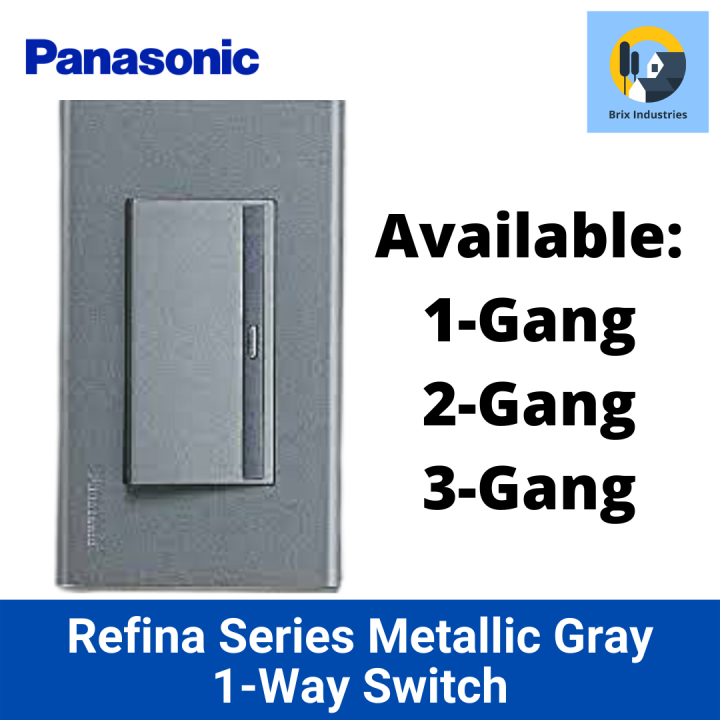 Panasonic Metallic Gray Refina Series 1 Way Switch Set 1 2 or 3 Gang or ...