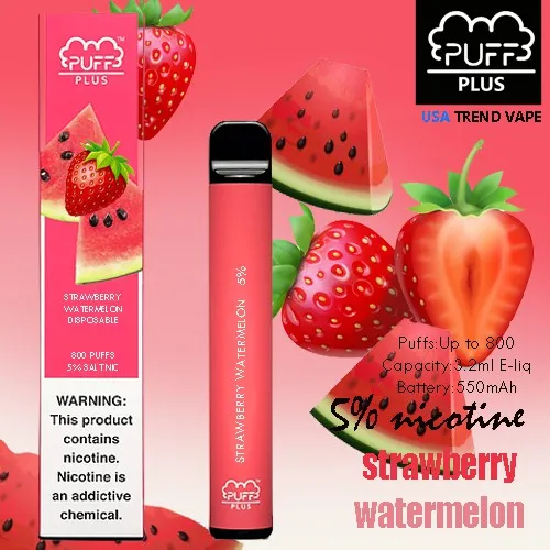 Strawberry Watermelon Puff Plus smoke vapers full set（800 Puffs ...