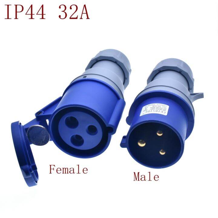 Industrial Plug Connector 32A 6H 220 250V waterproof dustproof IP44 2P PE Industrial Socket 3P ...