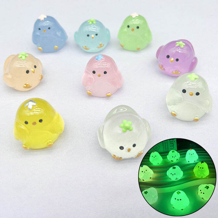 WenRan เรซินขนาดเล็กเรซินสะท้อนภาพสามมิติที่ดูงี่เง่าและน้อยน่ารักไก่ ...