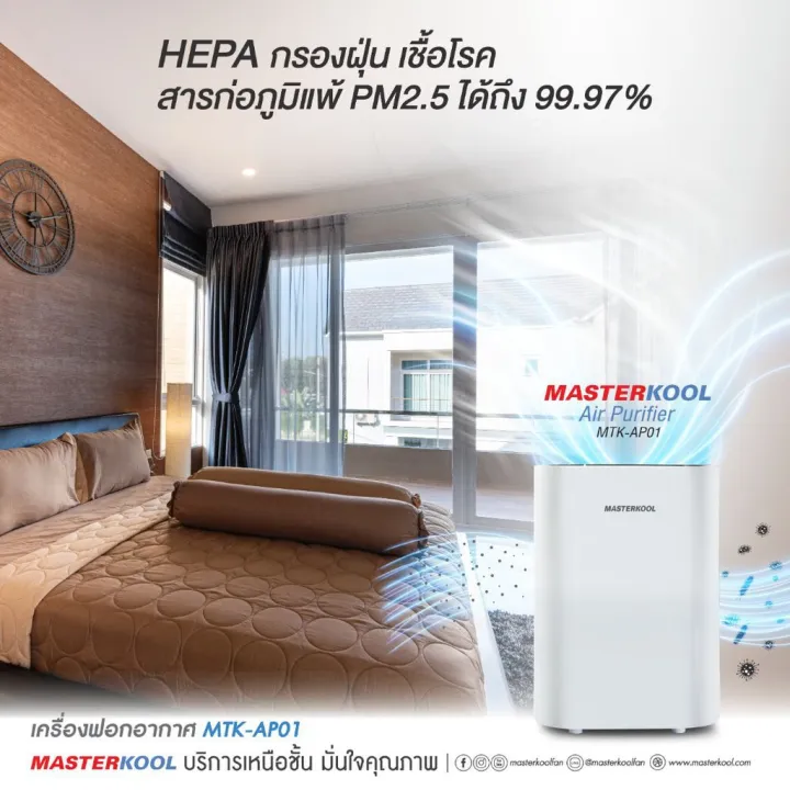 MASTERKOOL Air Purifier เครื่องฟอกอากาศ รุ่น MTK-AP01 | Lazada.co.th
