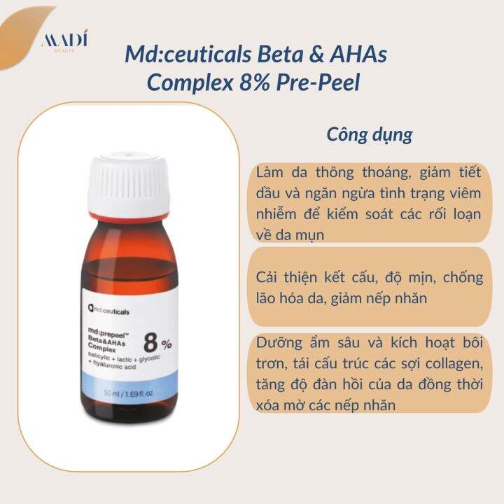 Md:ceuticals Beta & AHAs Complex 8% Pre-Peel Giúp Kiểm Soát Bã Nhờn ...