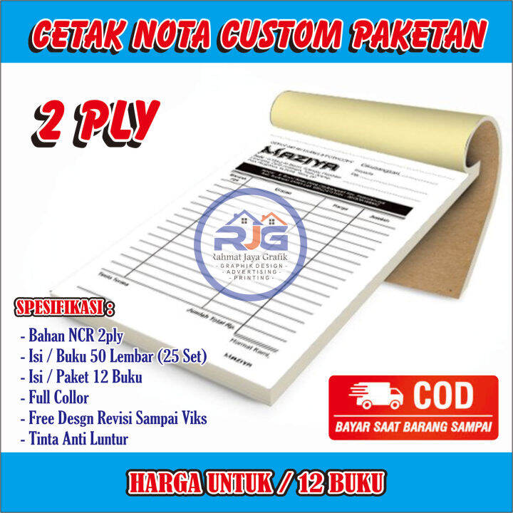 PAKET (12 BUKU) CETAK NOTA COSTUM 2 PLY UKURAN 1/4 FOLIO /NOTA OLSHOP ...