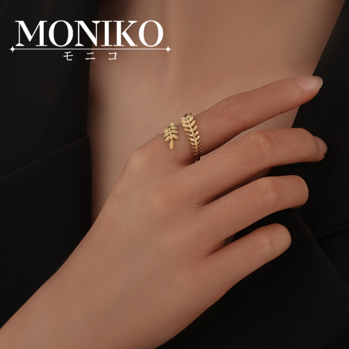 MONIKO Original Design 18k Gold Plated Grain Ring Adjustable Opening ...