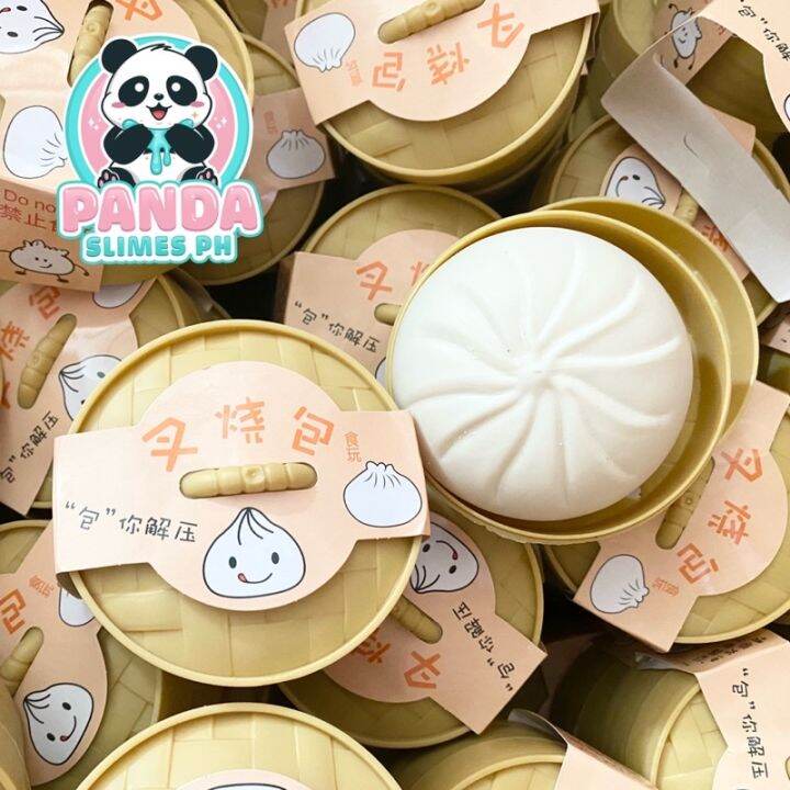 Steamed Stuff Bun Anti-Stress Ball Fidget Toy with Case Siopao Squishy ...