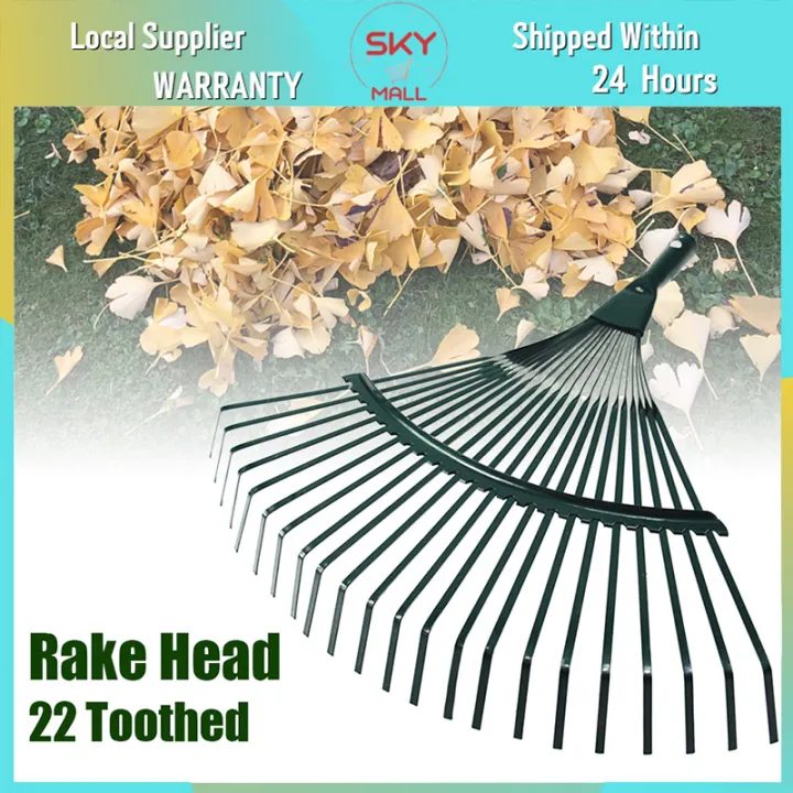 Grass Rake Head 22 Teeth 42cm Stainless steel Outdoor Gardening Tool ...