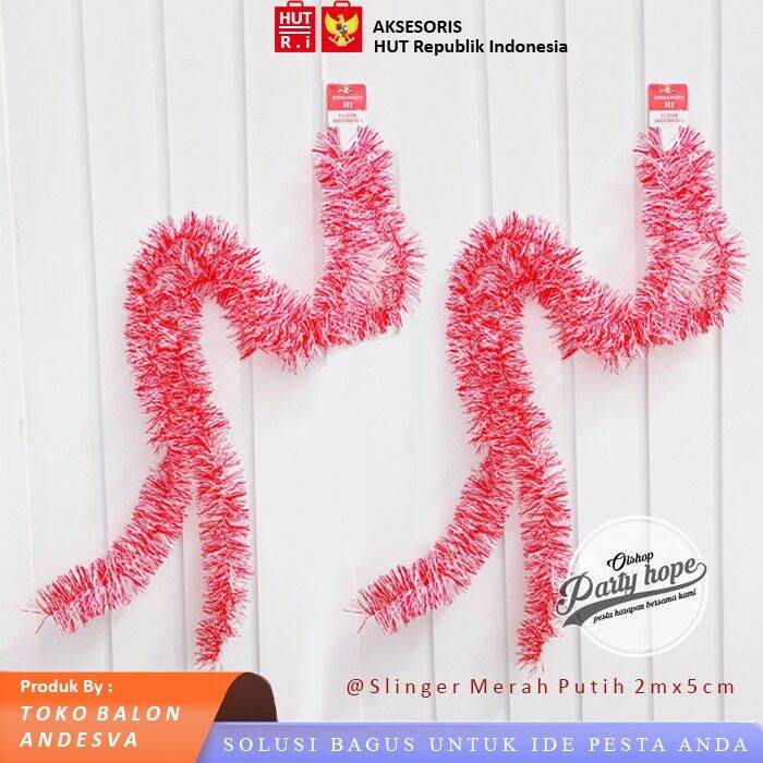 Slinger Hiasan Merah Putih HUT RI / Slinger Rumbai Dekorasi HUT RI ...