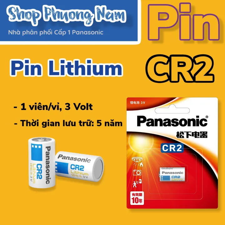 Pin Lithium Panasonic vỉ 1 viên 3V CR-2W/1BE cho máy ảnh,camera-Pin ...