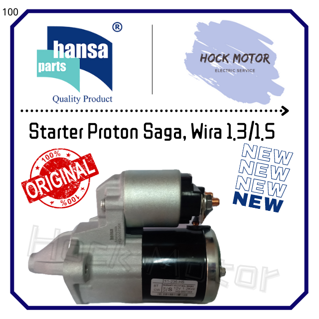 (New) Hansa Parts Starter Proton Saga, Wira , Perdana, Mitsubishi ...