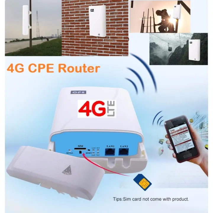 4G Outdoor CPE Router เราเตอร์ ใส่ซิมปล่อย Wi-Fi รองรับ 3G/4G รองรับ การใช้งาน Wifi Up to 32 ...