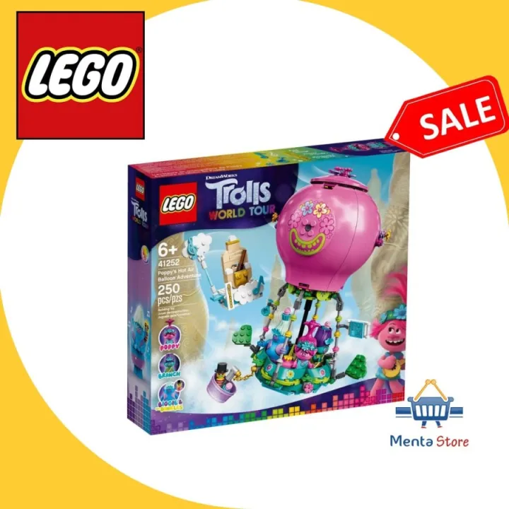 LEGO Trolls 41252 Poppy's Hot Air Balloon Adventure Minifigures Mainan ...