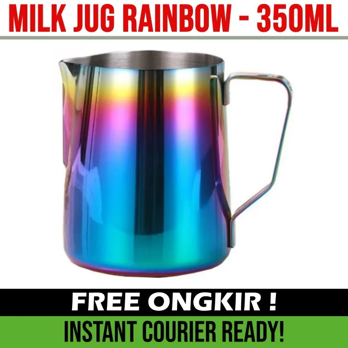 Rainbow Milk Jug Gelas Latte Art warna Rainbow 350 ML | Lazada Indonesia
