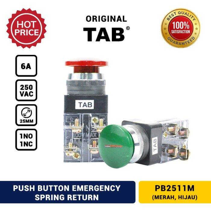 Emergency Push Button Spring Return TAB PB2511M | Lazada Indonesia