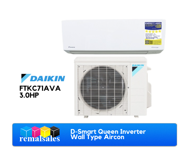 DAIKIN FTKC71AVA 3.0HP D-Smart Queen Inverter Wall Type Aircon (Metro ...