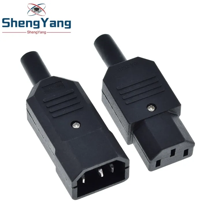 IEC Straight Cable Plug Connector C13 C14 10A 250V Black female amp;male Plug Rewirable Power ...