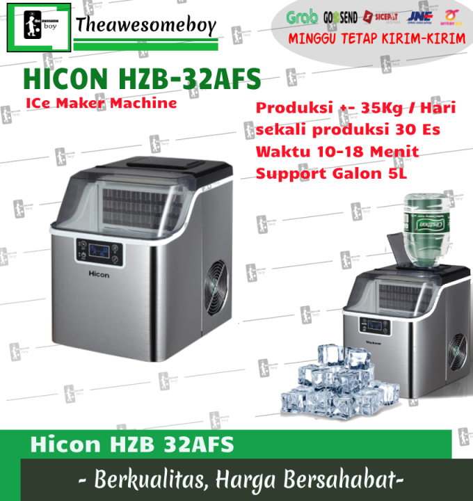 Hicon HZB 32AFS Mesin Pembuat Es Batu Ice Cube Maker Machine 35kg/day | Lazada Indonesia