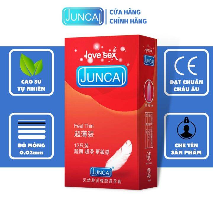Bao Cao Su Juncai Feel Thin Siêu Mỏng, Nhiều Gel Bôi Trơn ( Hộp 12 Chiếc) | Lazada.vn