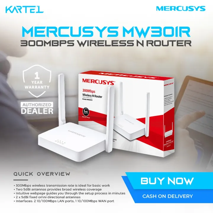 Mercusys MW301R 300Mbps Wireless N Router Two 5dBi Antennas WiFi Router ...