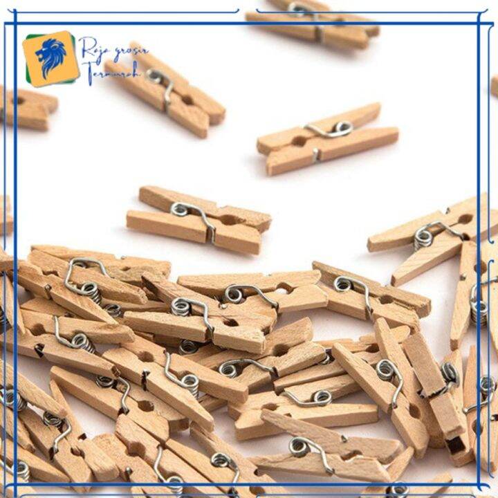 Penjepit Foto Wooden Clip 35mm Isi 50Pcs Jepit Foto Kayu Polos 3,5Cm ...