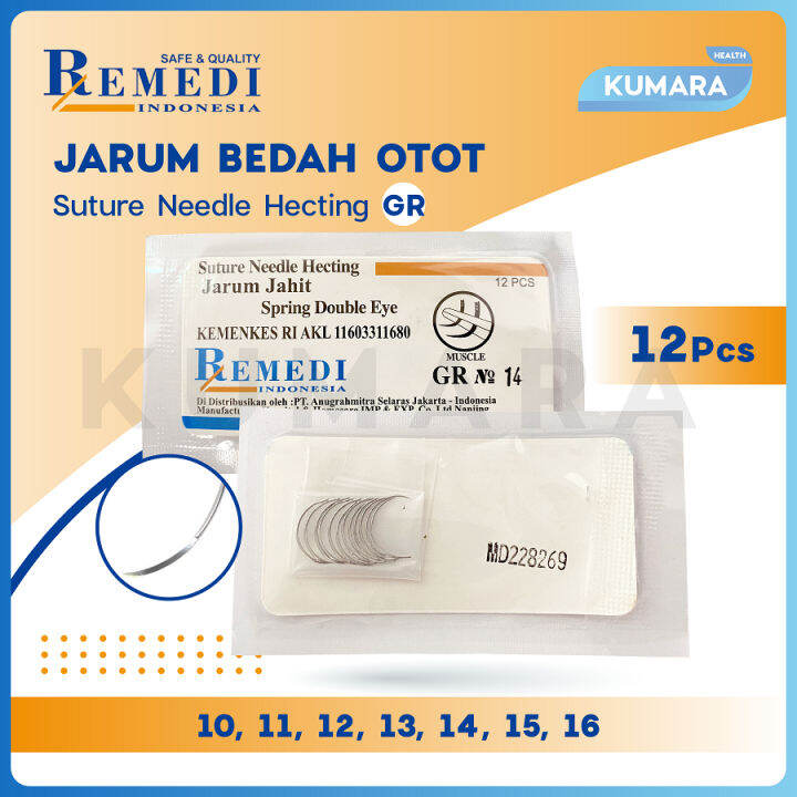 REMEDI - Suture Needle Hecting GR Otot Pack isi 12's | Lazada Indonesia