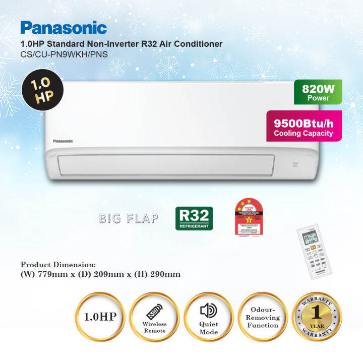 PANASONIC CS-PN9WKH / CU-PN9WKH 1.0HP R32 STANDARD NON INVERTER AIR ...