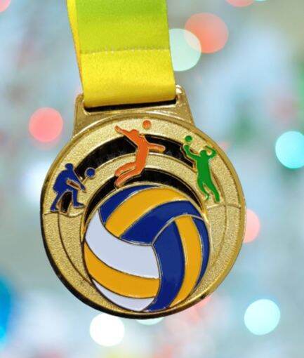 Volleyball Sports Medal 6.5 CMS, Colour Gold "Unique" Design Coloured ...